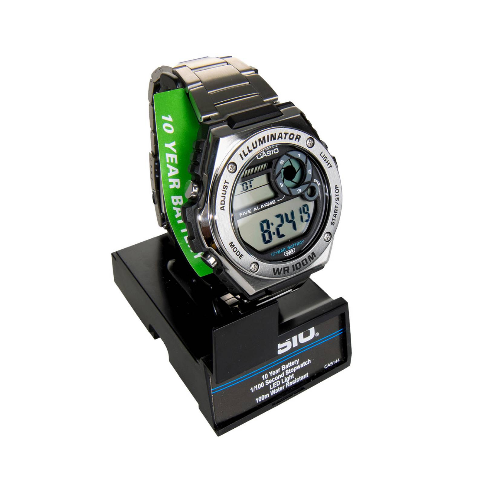 Reloj Casio Hombre Plateado Hora Mundial Mwd100hd1avcf