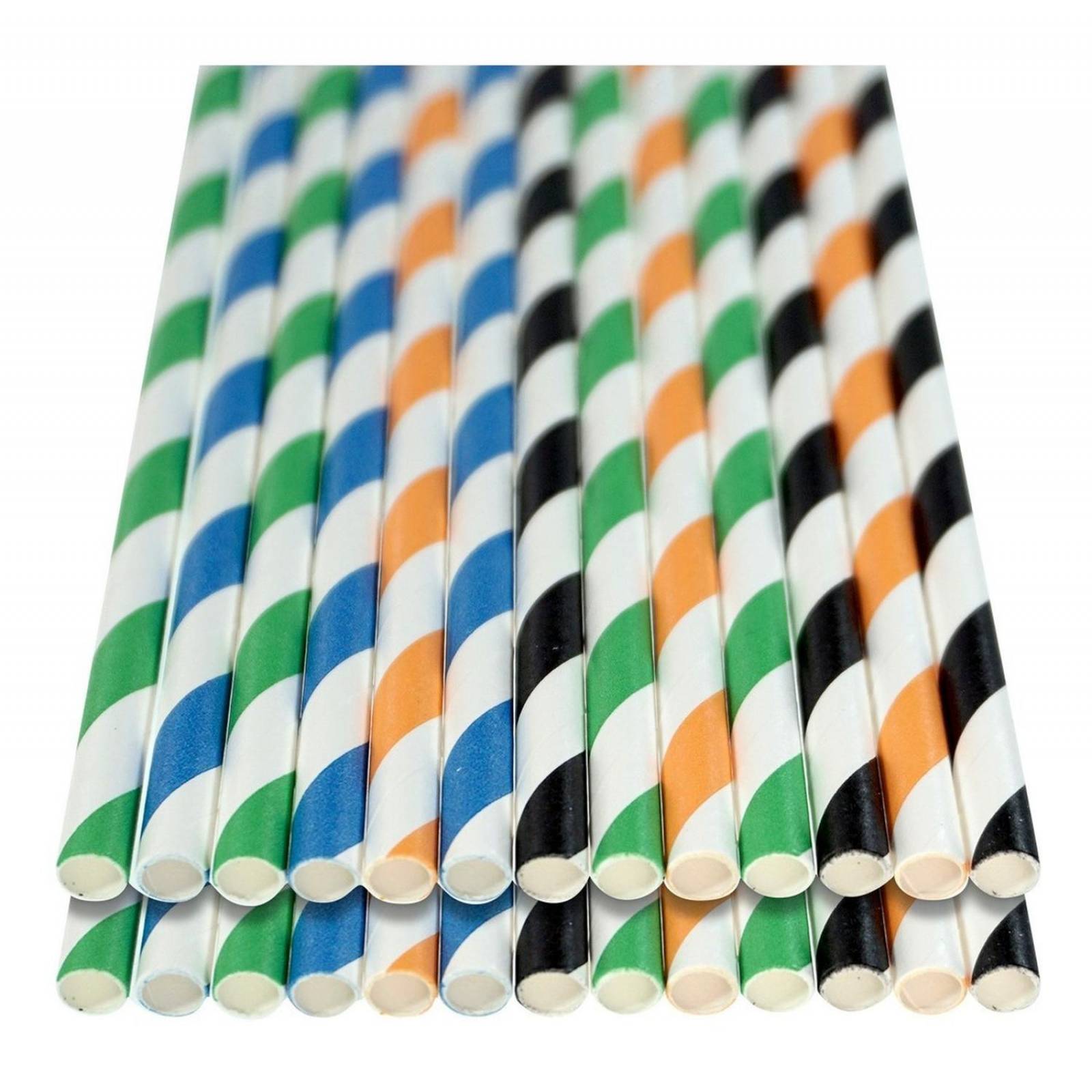 100 Popotes De Papel Biodegradables/ Económicos/ Coloridos Mixto-Niño