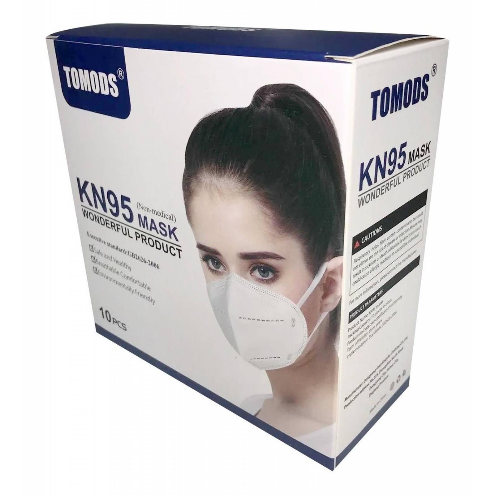 Kn95 Mascarillas Cubrebocas 100 Pzs Colores Tomods Calidad