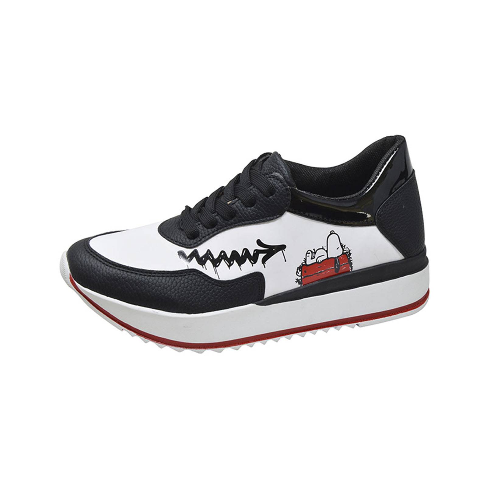 Tenis Piel De Snoopy Para Dama estampados PEANUTS Pn-1000-1-XH-MQ