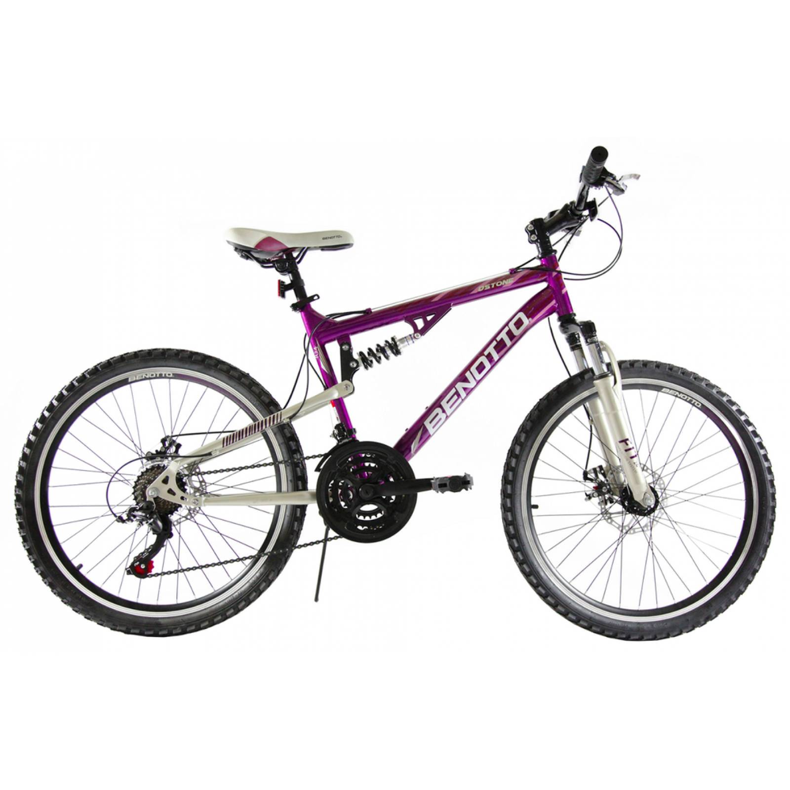 Bicicleta BENOTTO Montaña DSTONE R24 21V Shimano Doble Susp Uva