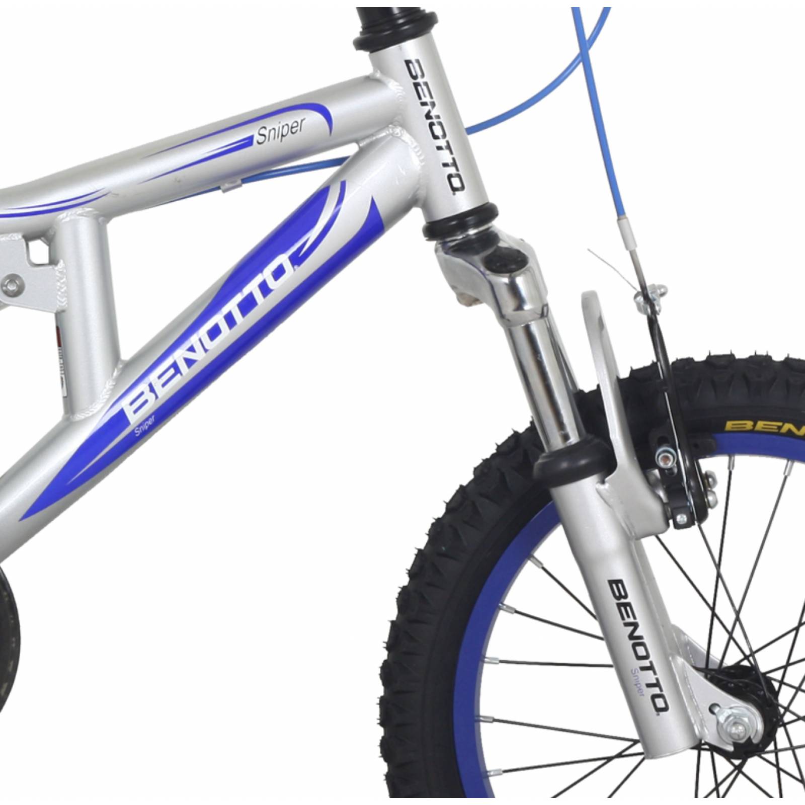Bicicleta BENOTTO Montaña SNIPER R16 Acero Doble Suspensión Gris