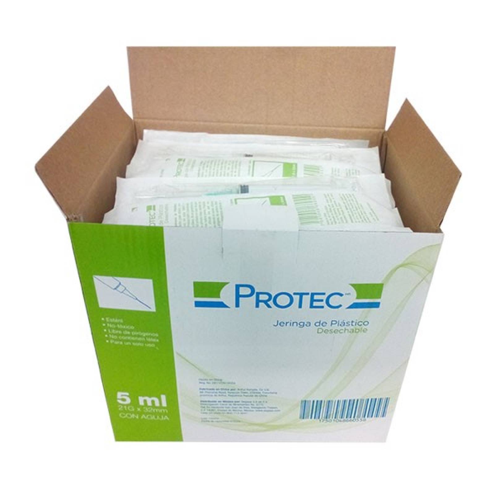 JERINGA PROTECT 5ML 21x32 C 100 PZA