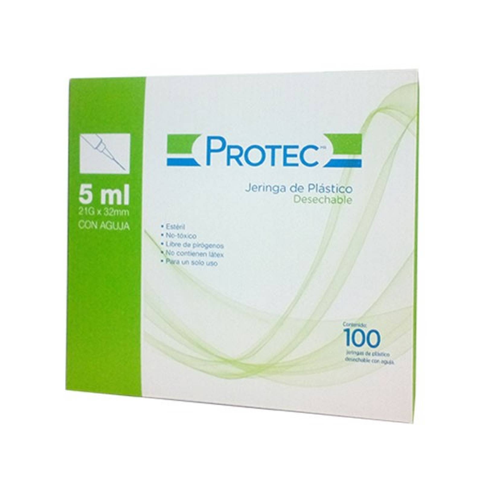 JERINGA PROTECT 5ML 21x32 C 100 PZA