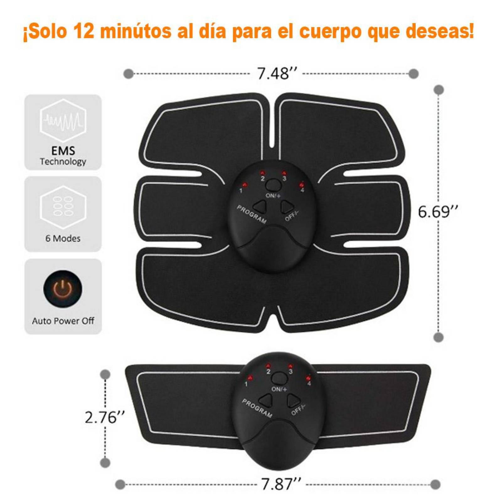 Ems Pad Electroestimulador muscular abdomen y brazos ABS masajeador slim