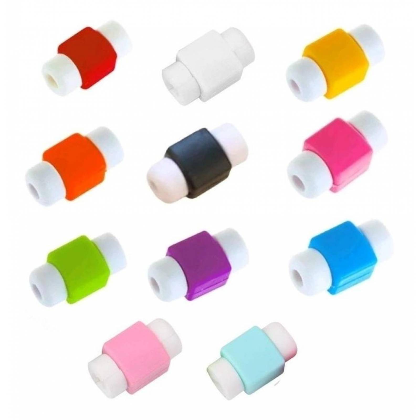 6 Piezas Protector De Conector de Cable USB Para iPhone y Samsung