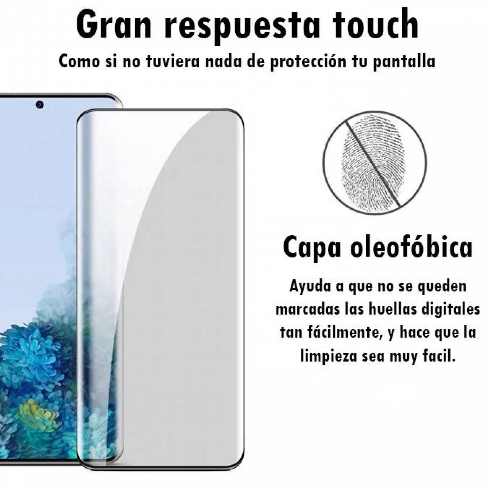 Mica De Cristal Templado Curvo Samsung S20 Plus Lee Huella