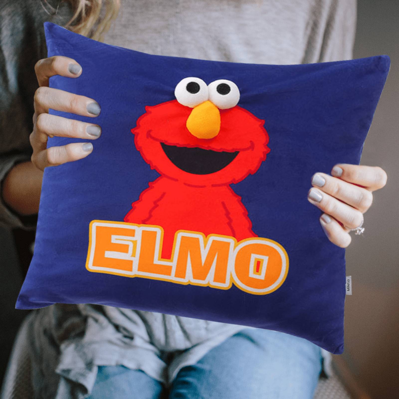 Miniso Cojín Sesame Street Elmo Cuadrado Azul 38 x 45 cm