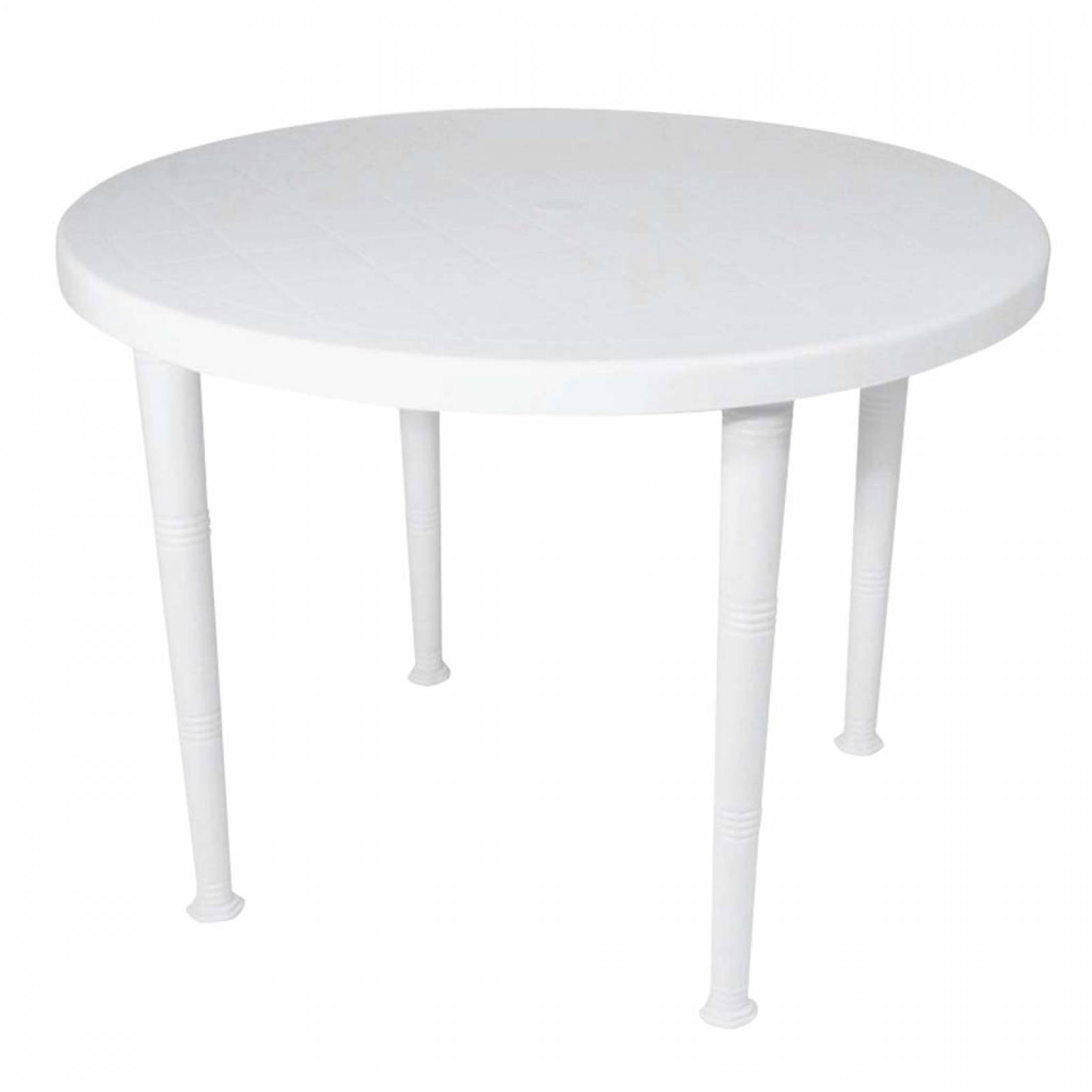 Mesa redonda de plastico resistente