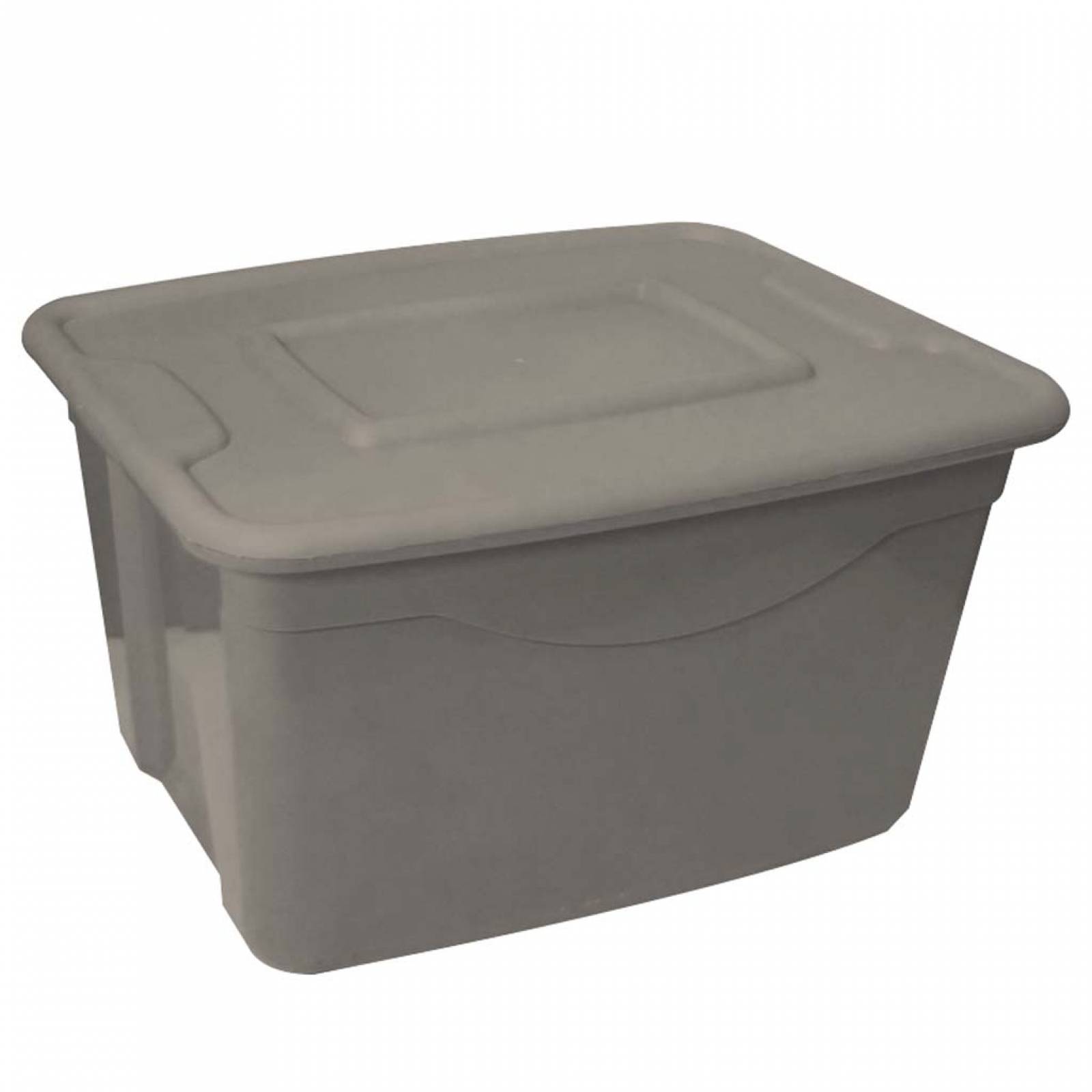 Caja de plastico resistente 19gal atlanta c/tapa gris