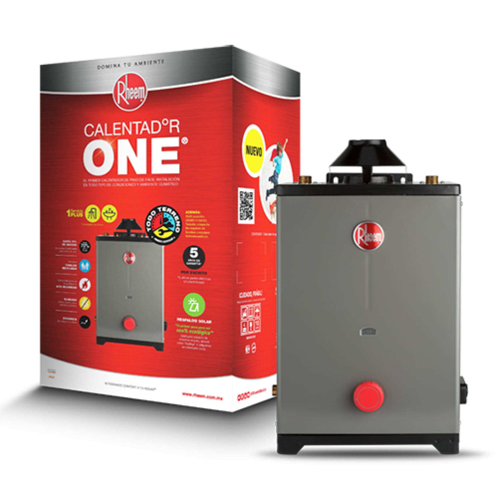 Calentador de agua Rheem One 8 Litros/Min a gas LP + Instalación