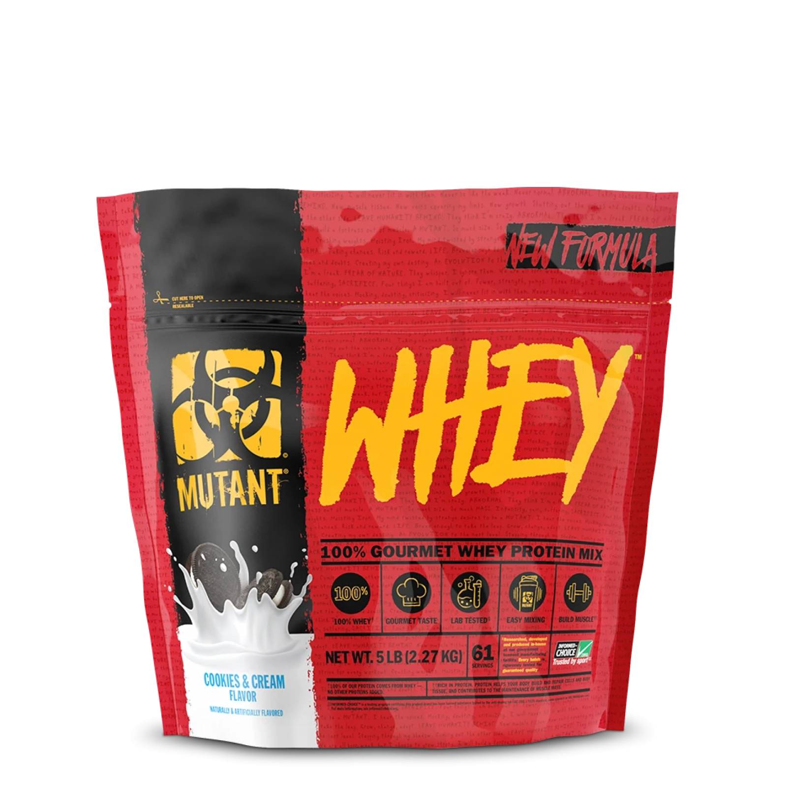 Mutant Whey Cookies and Cream 5 lb (61 srvs)
