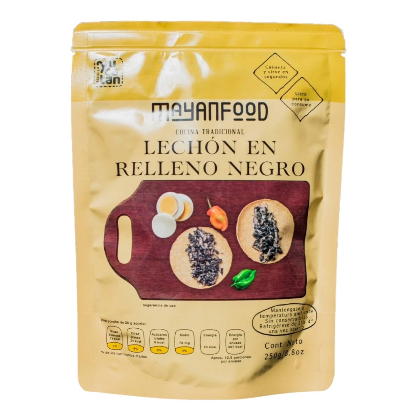 Lechón de Cerdo en Relleno Negro Mayan Food 250 gr
