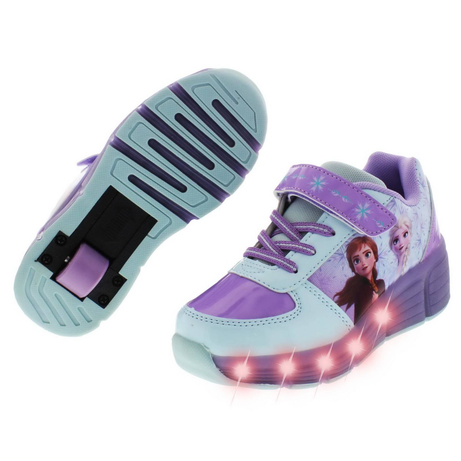 Tenis Patin Disney Frozen Ana Y Elsa Luces Led Para Niña