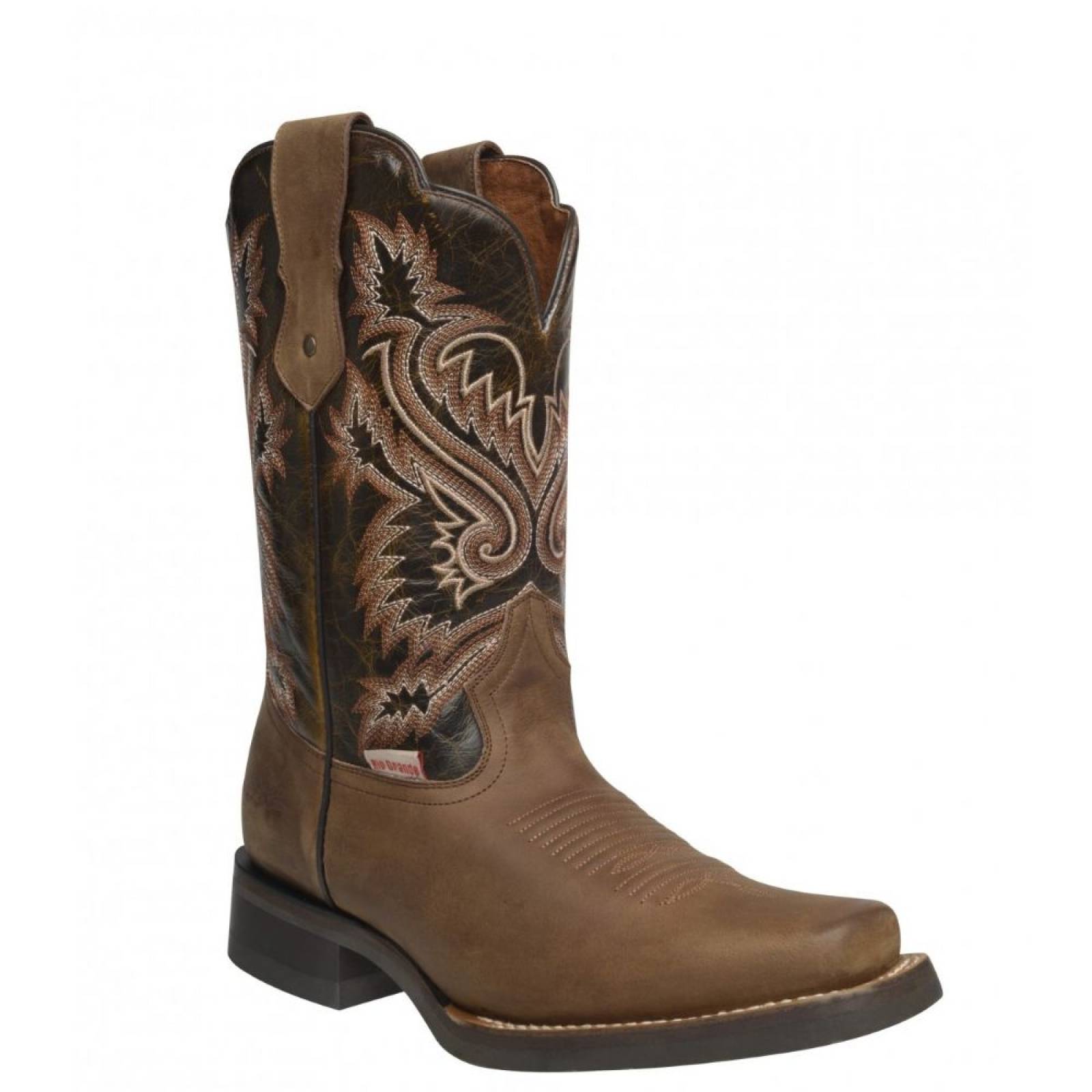 Bota de Rodeo Marca Rio Grande Santa Fe Bordado Occidental Suela River ...