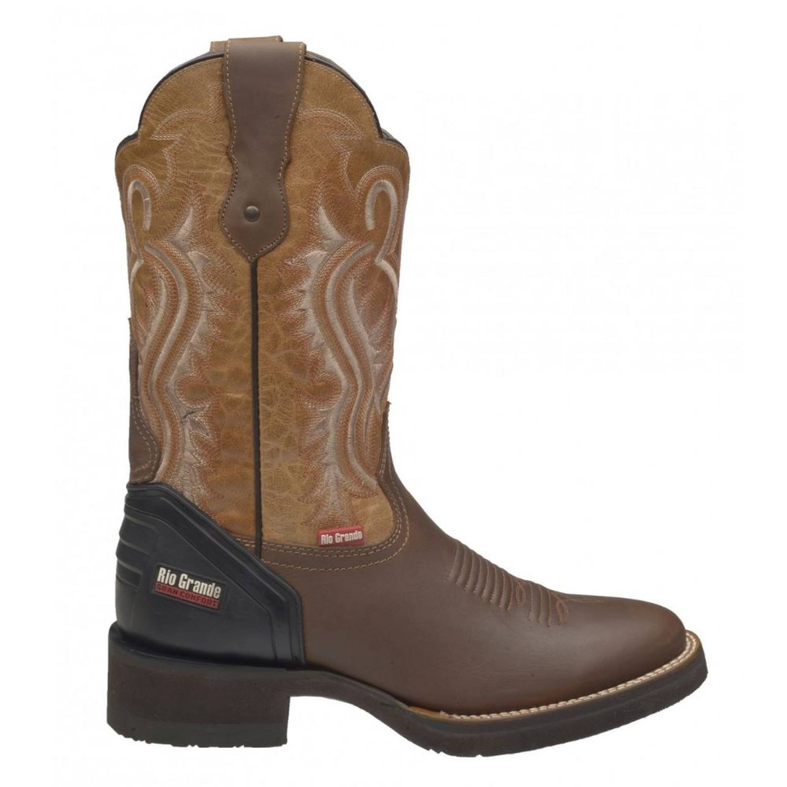 Bota de Rodeo Marca Rio Grande Bell con Talonera de Soporte PVC Suela