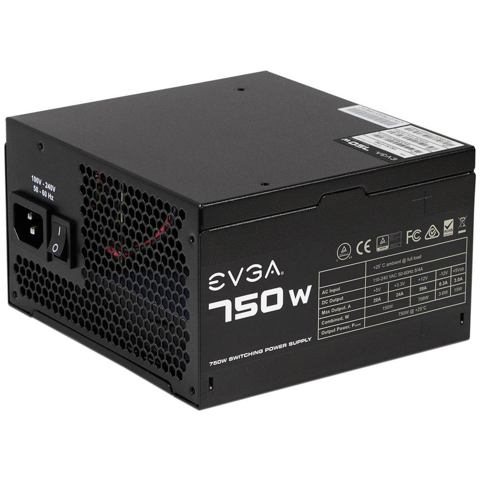Fuente de Poder EVGA de 750W, ATX.