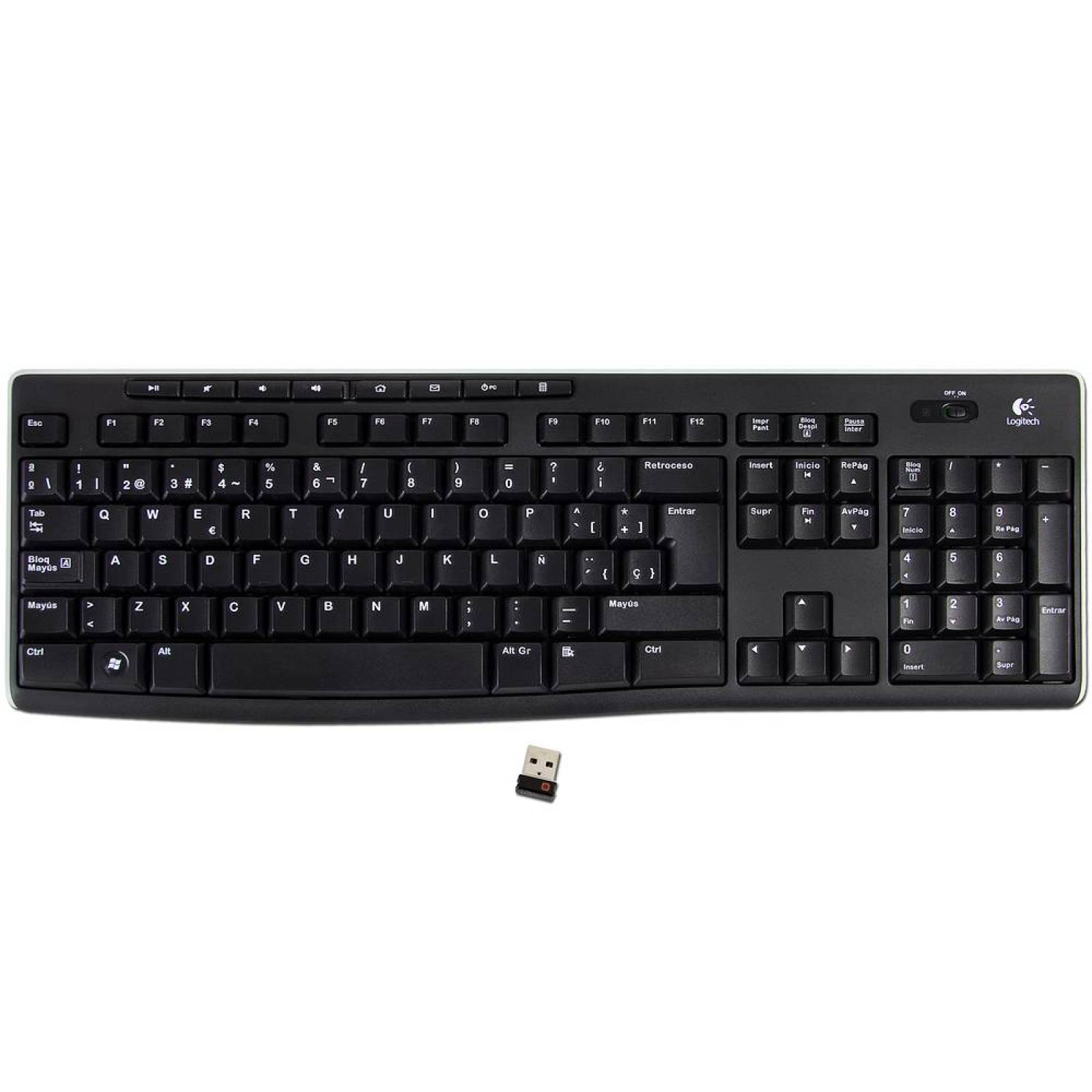 Teclado Inalámbrico Logitech K270, USB.