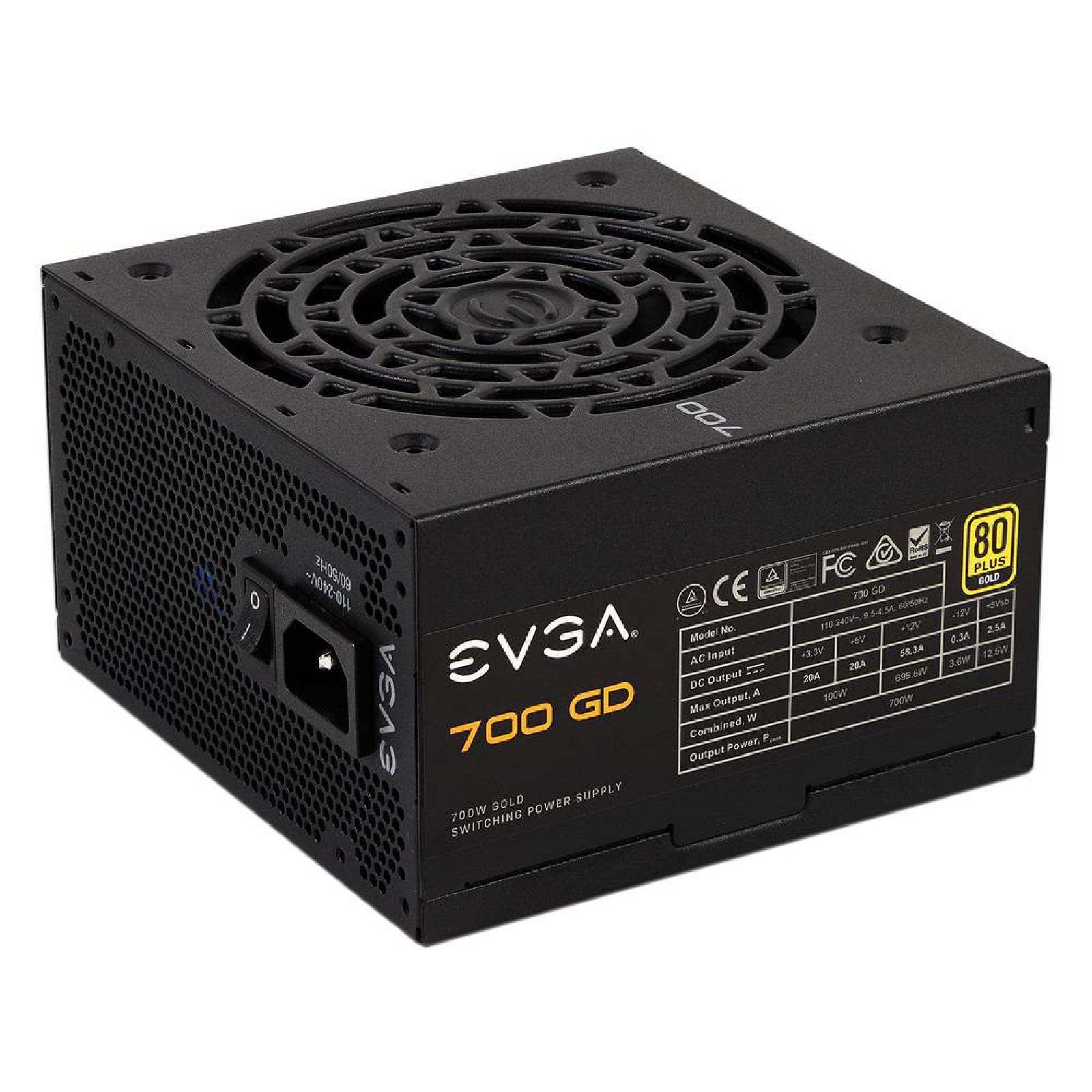 Fuente de Poder EVGA 700 GD de 700 W, ATX, 80 PLUS GOLD.