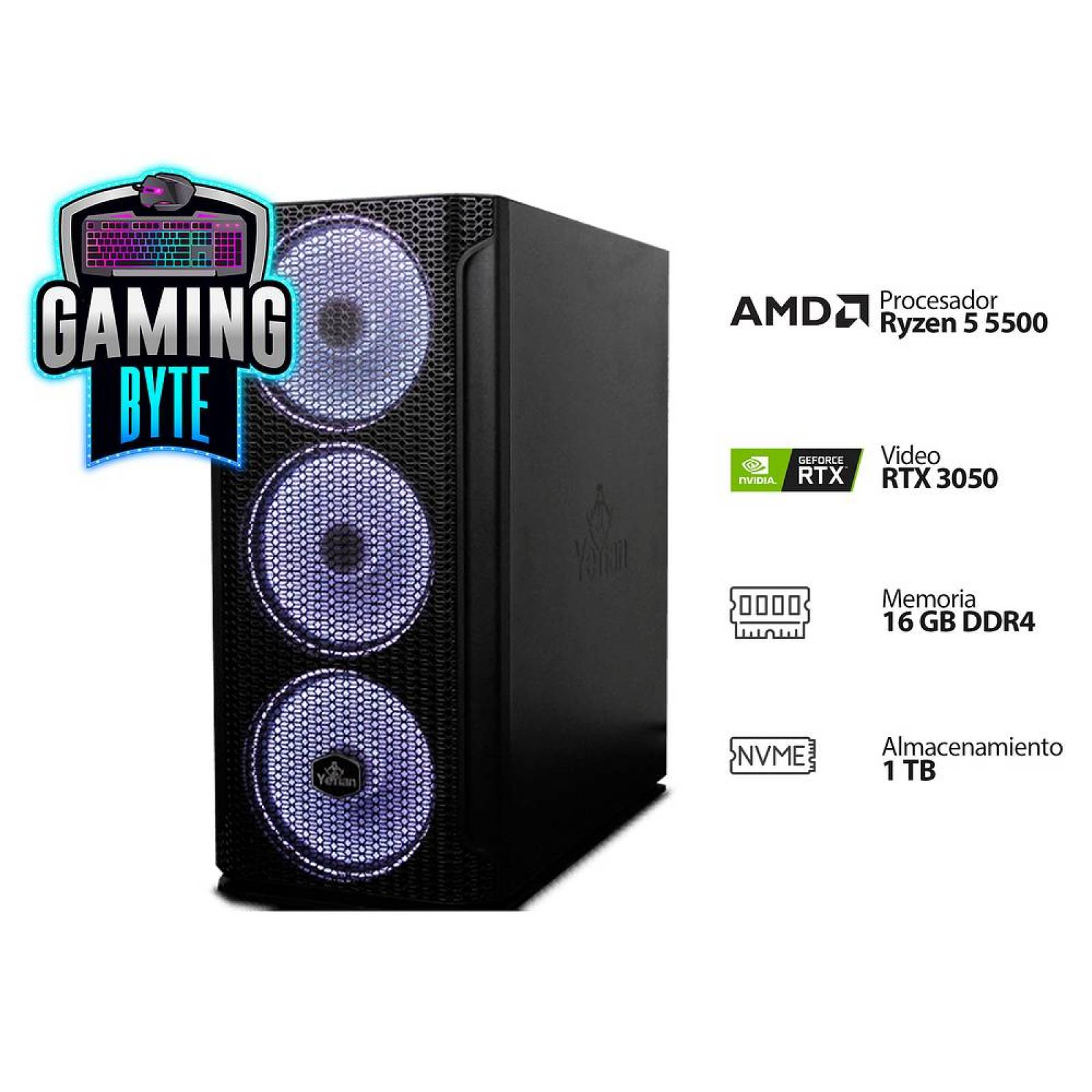 PC Gamer PCEL BYTE III BLACK:Procesador AMD Ryzen 5 5500