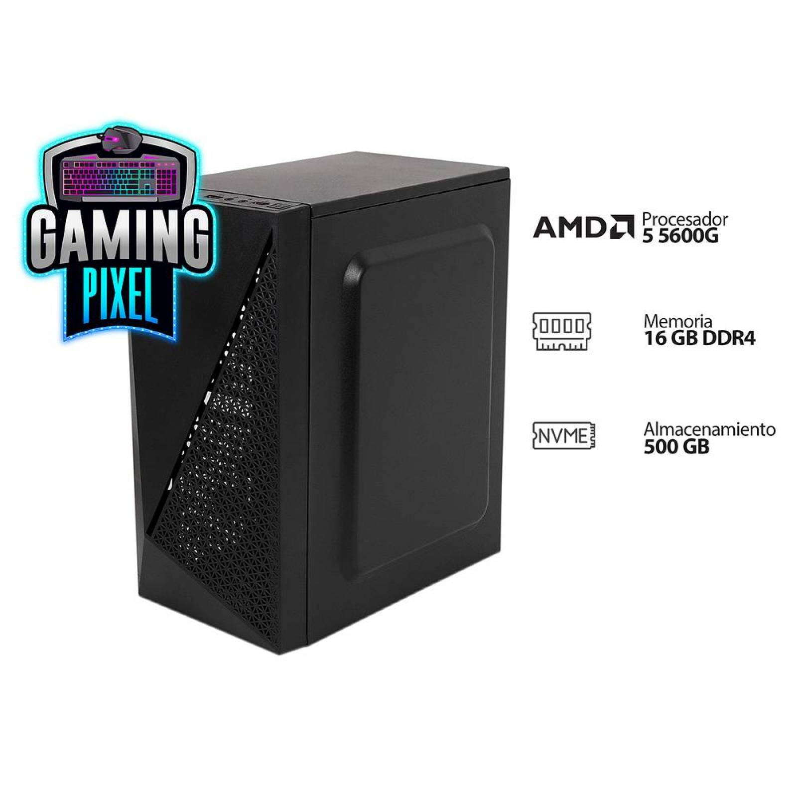 PC Gamer PCEL PIXEL I BLACK:Procesador AMD Ryzen 5 5600G