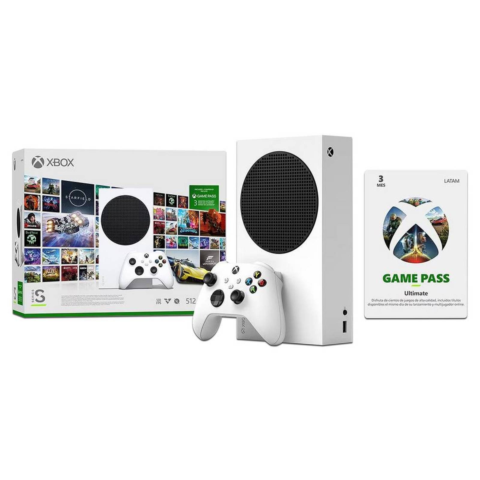 Consola Xbox Series S de 512GB, Color Blanco, Incluye 3