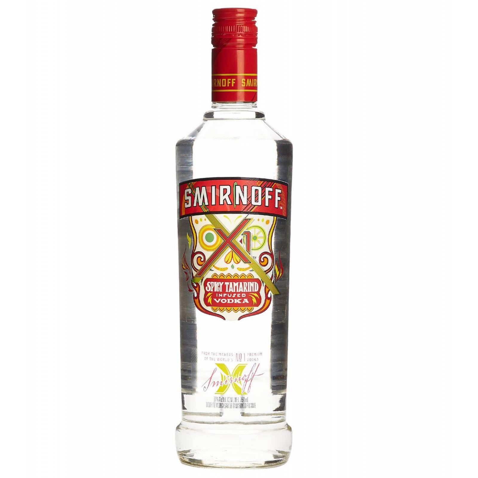 Caja de 12 Vodka Smirnoff X1 Tamarindo Aztec 750 ml