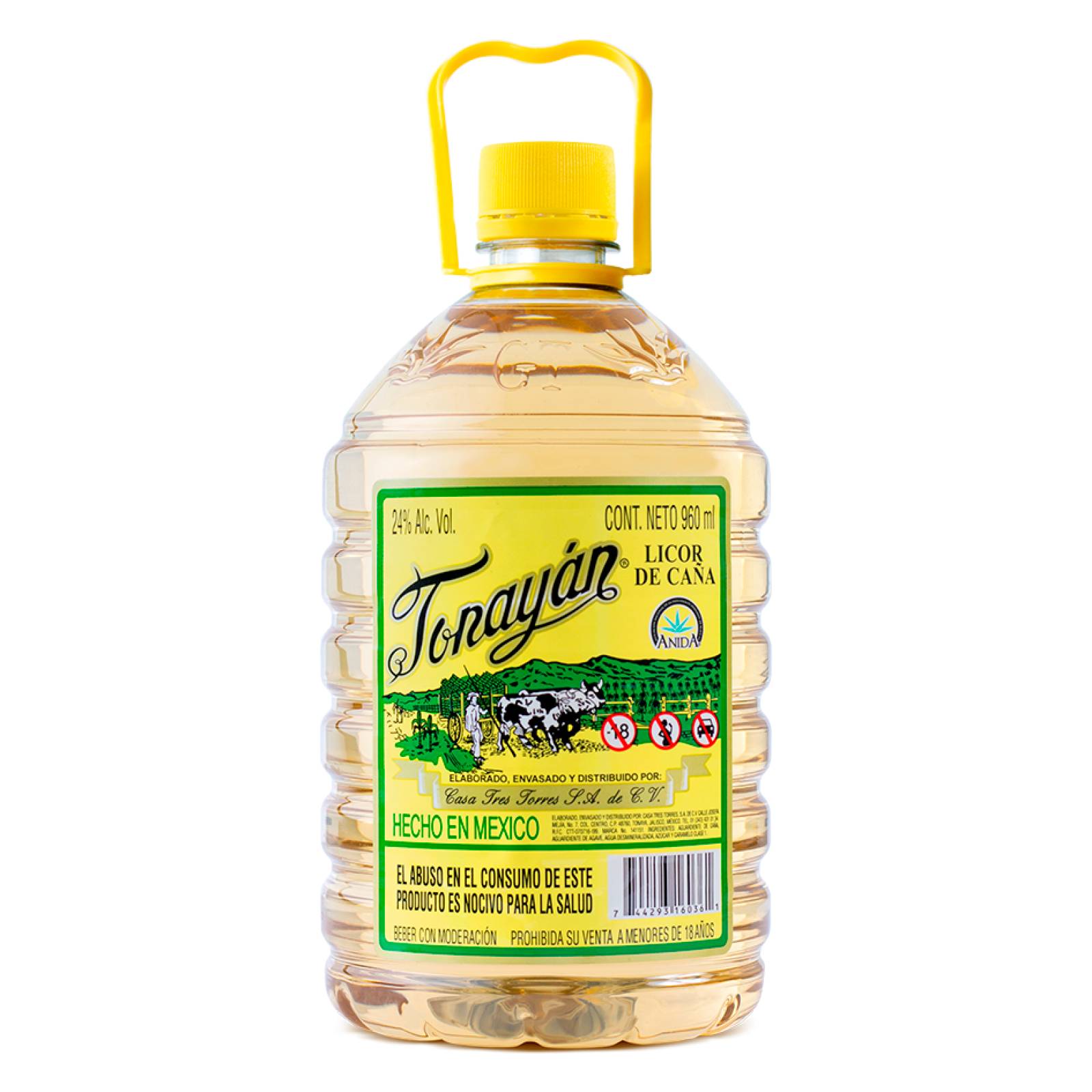 Caja de 24 Licor De Caña Tonayan Pet Amarillo 250 ml