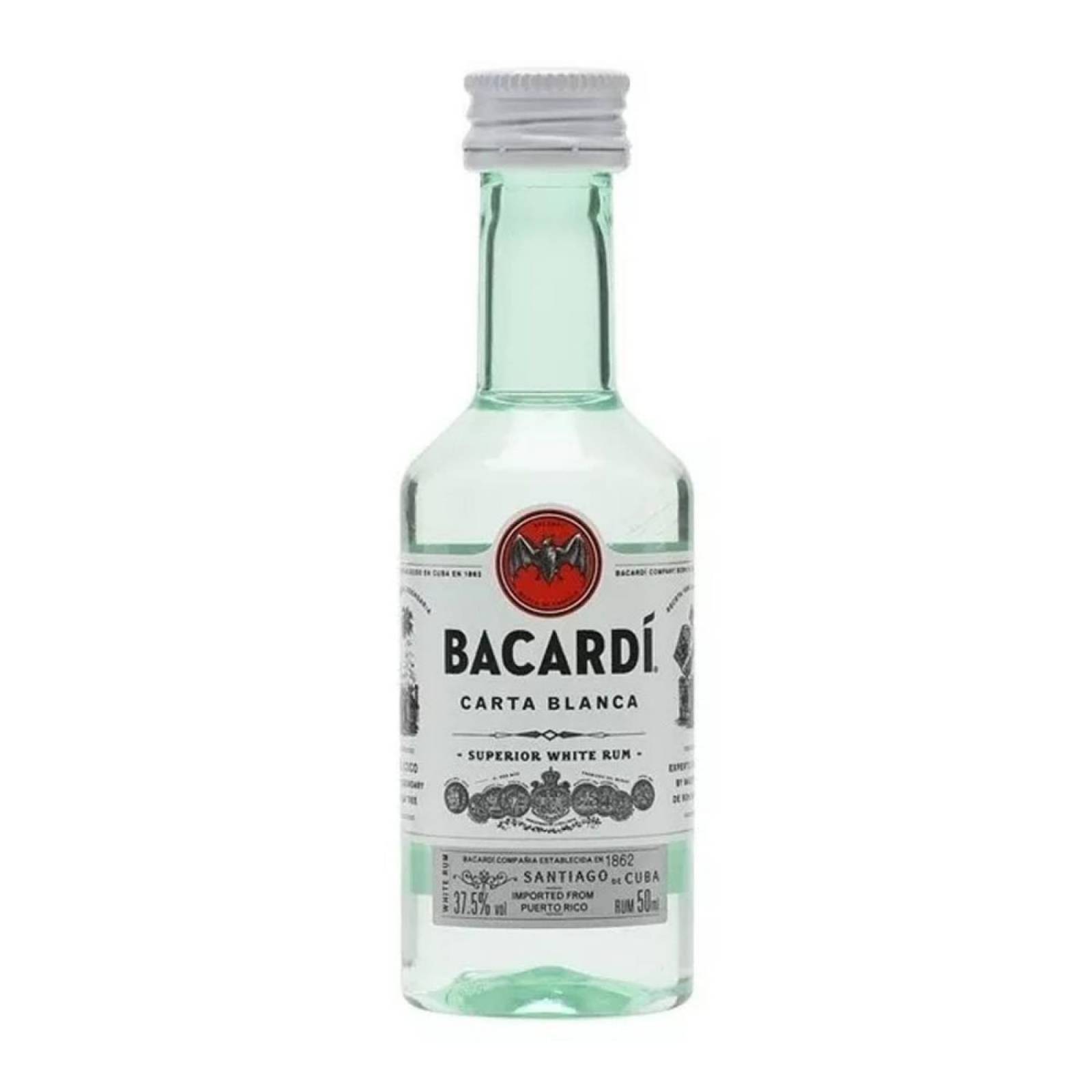 Caja de 120 Ron Bacardi Carta Blanca MIni 50 ml