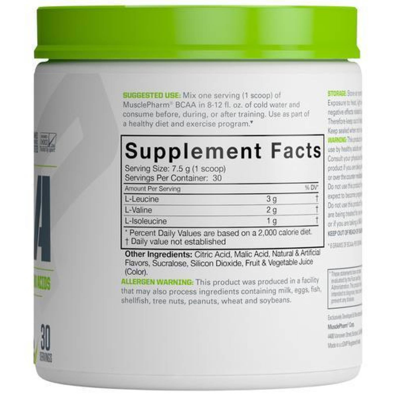 Aminoácidos Muscle Pharm Bcaa 3:2:1 30 Servicios