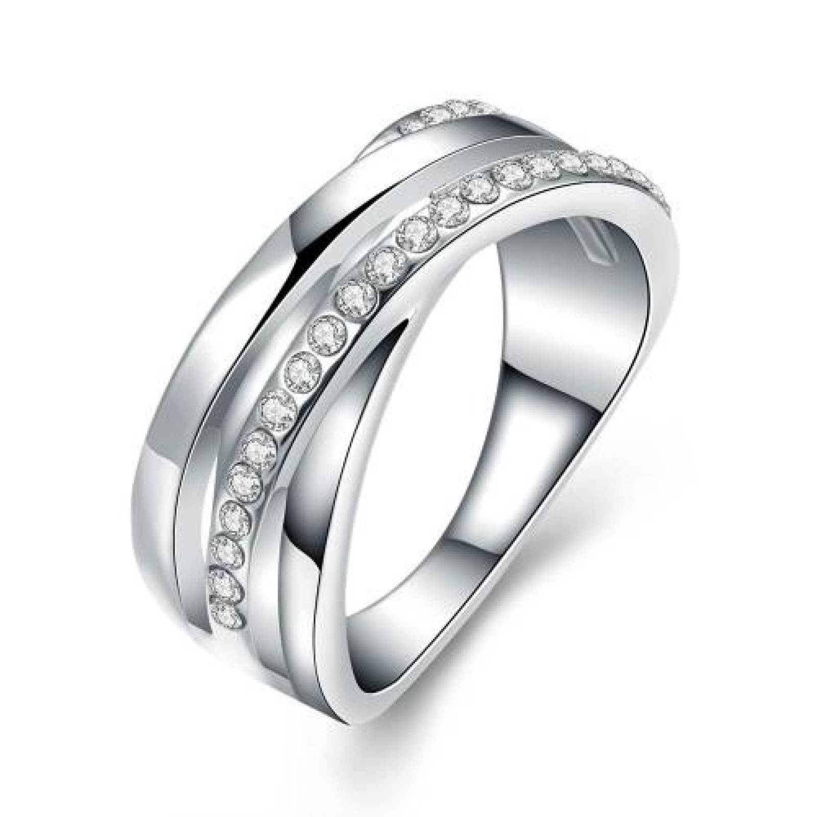 Anillo Paradise Moonlight Con Cristales - Plateado