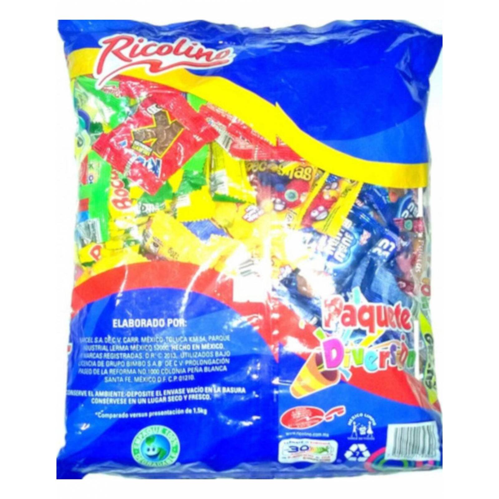 Pack de 6 Paquete Diversión Ricolino de 1.5 kg