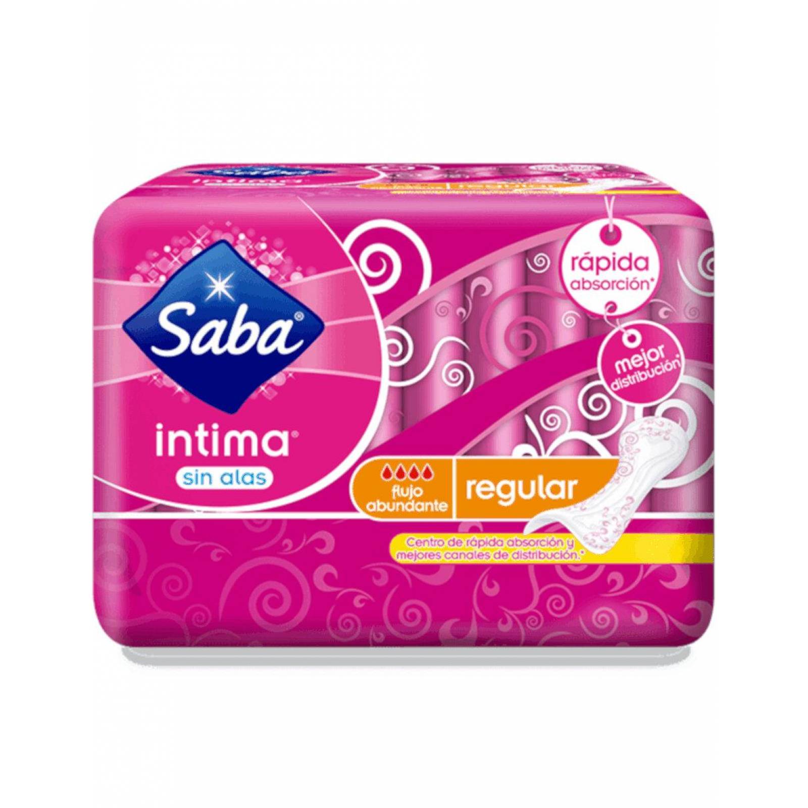 Pack de 14 Toalla Femenina Saba Intima Regular S/Alas 10pzas