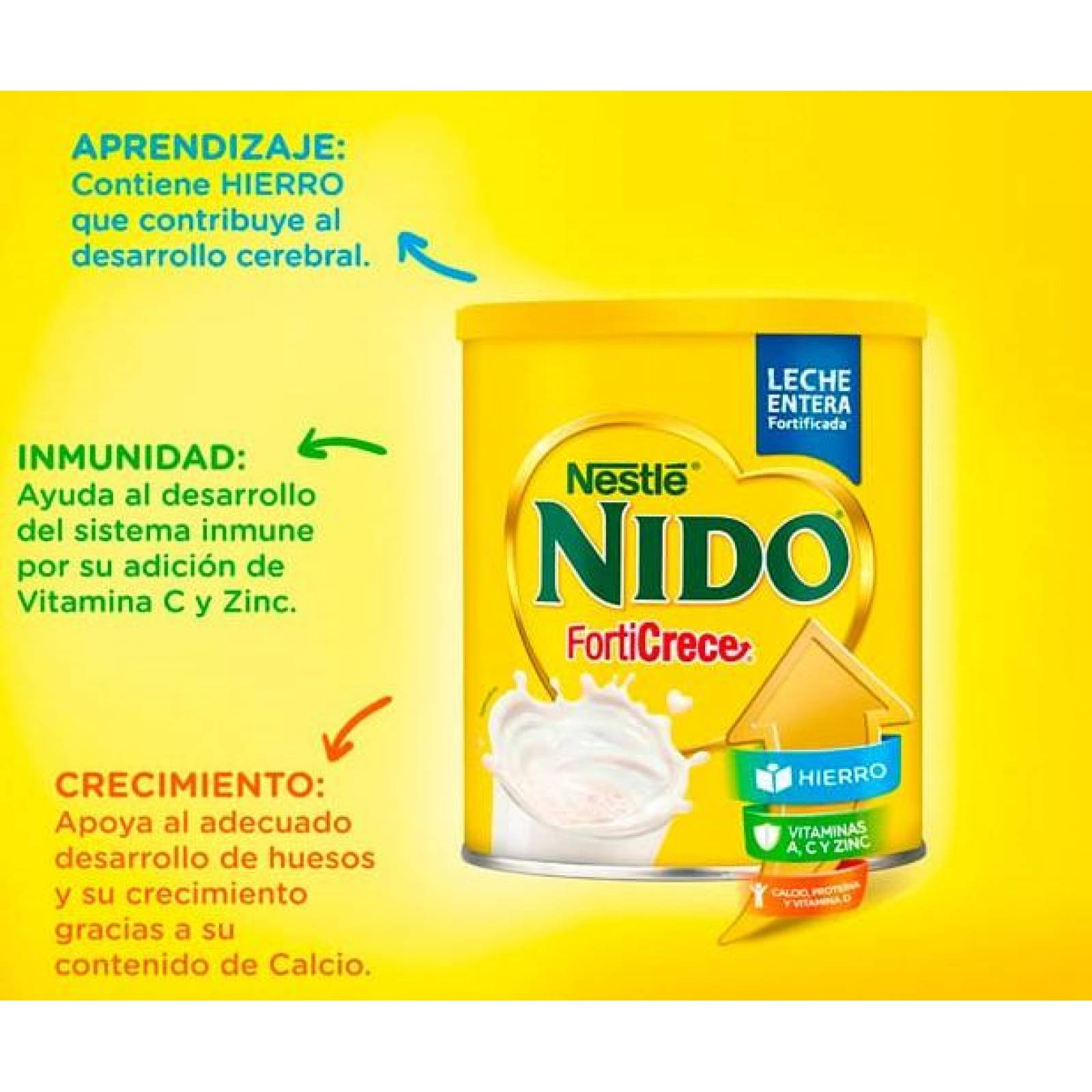Pack de 6 Leche en polvo lata Forticrece Nido de 2.04kg