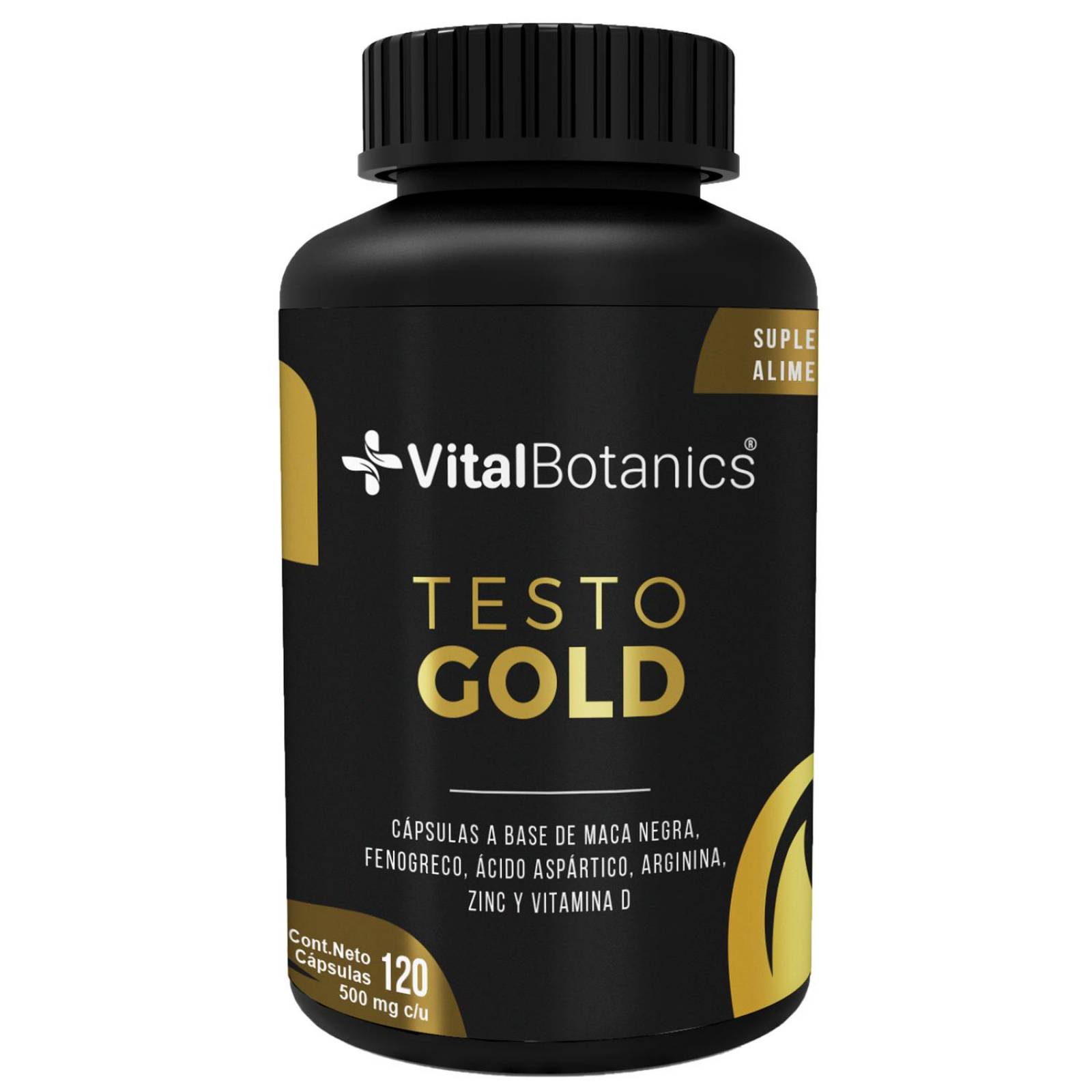 Testo Gold Vital Botanics 120 a base de Maca negra Fenogreco