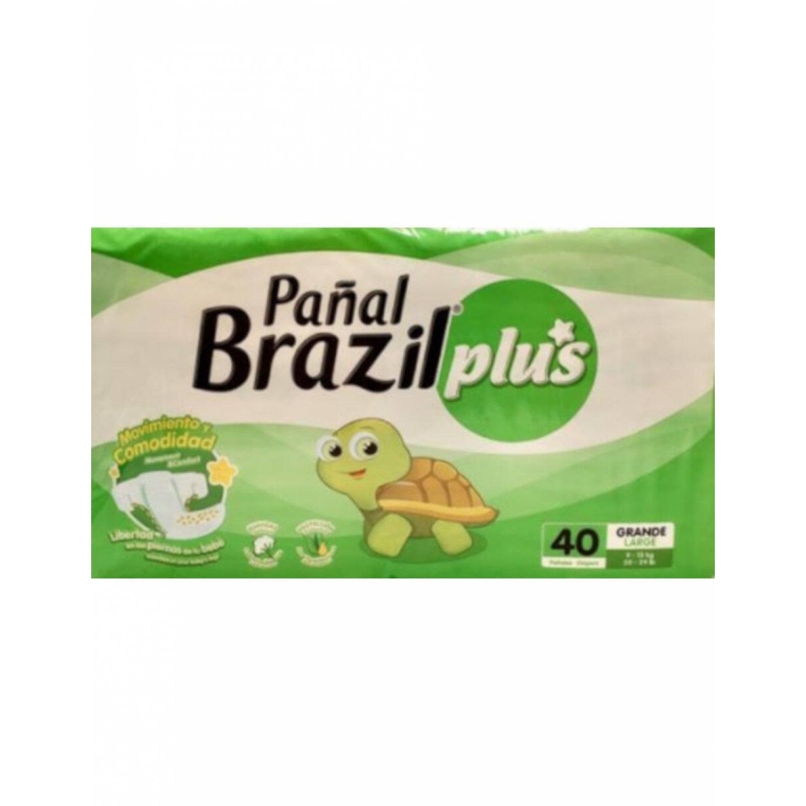 Pack de 4 Pañal Brazil Plus Grande 40 piezas