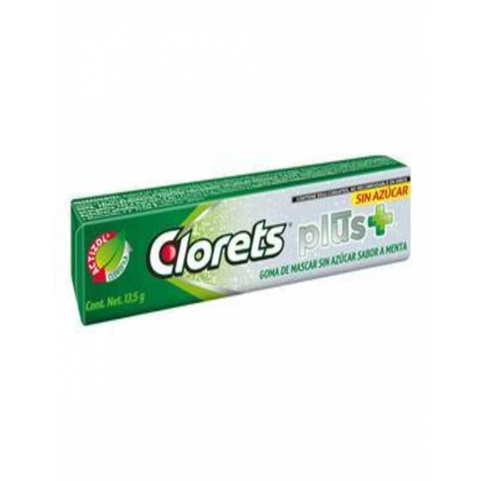 Pack de 12 Chicle Clorets Plus 5s S/Azúcar 12/12PZ