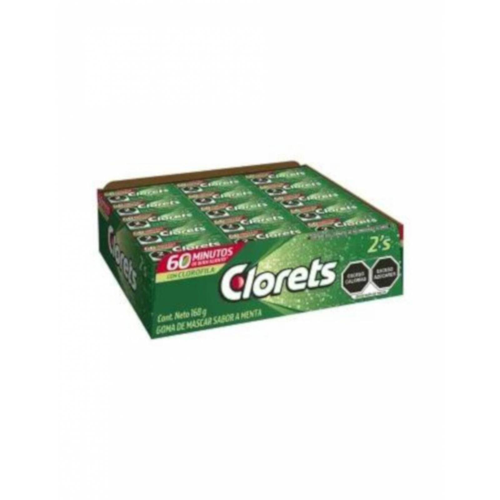 Pack de 32 Chicle Clorets 2s Menta de 60PZ