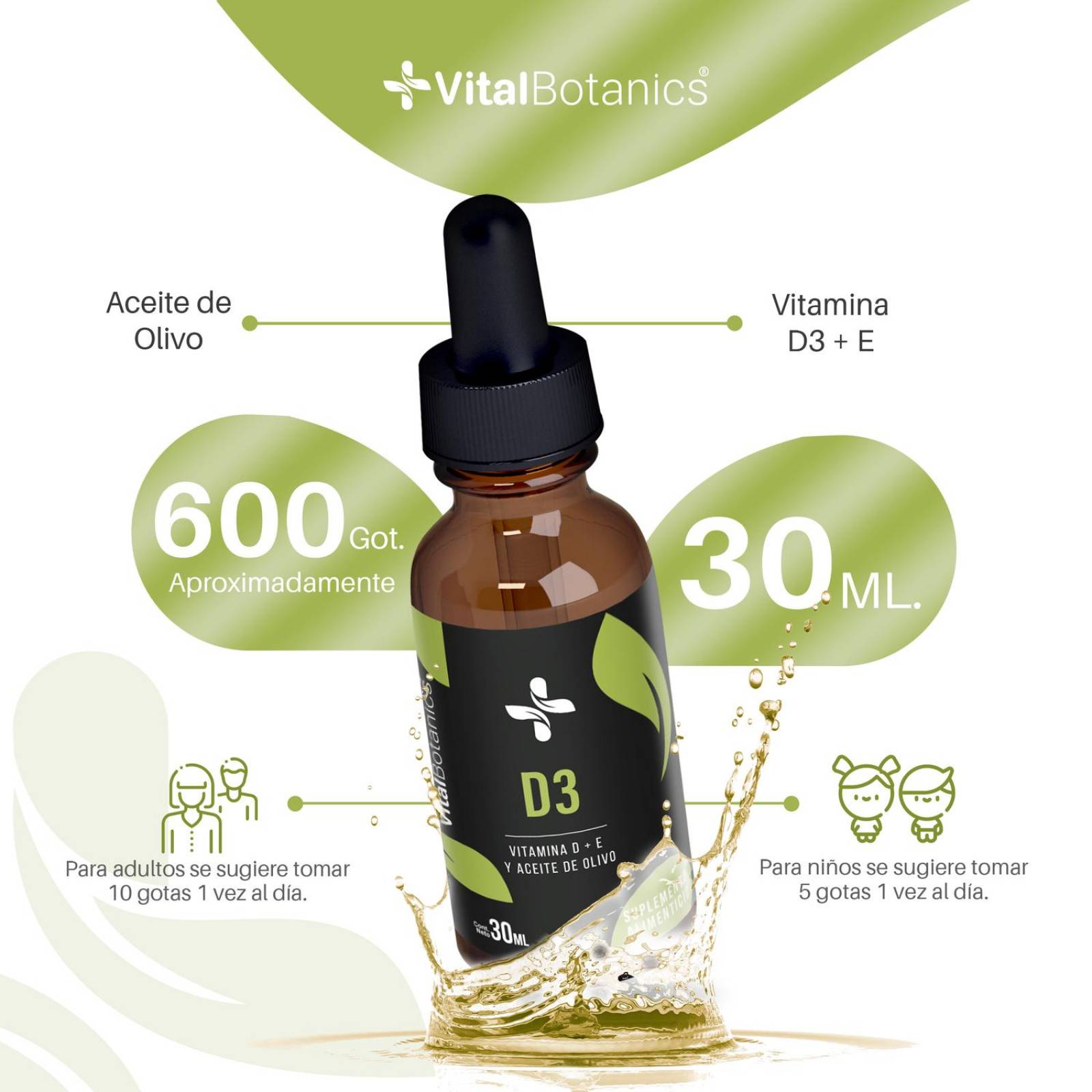 Vitamina D3 y E Vital Botanics Multivitaminico