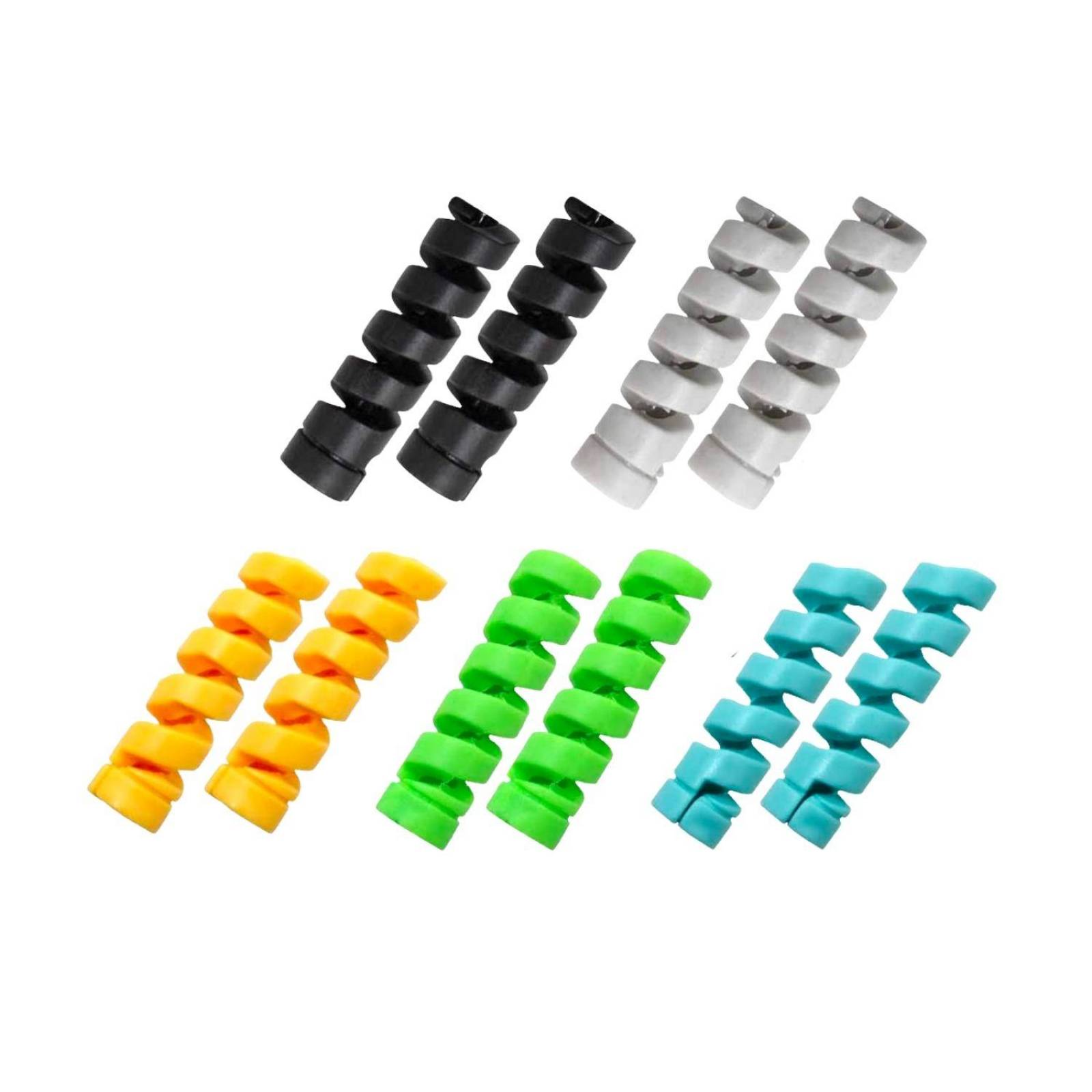 10 Pack Protector de Cables MASTERY Universal de Silicona