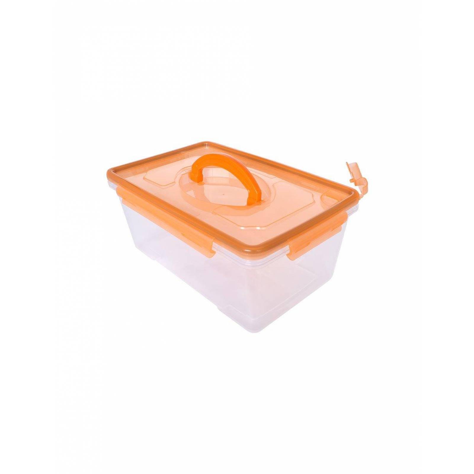 Topper Rectangular 2.5 Lt. con Asa Plasticos Alica NARANJA