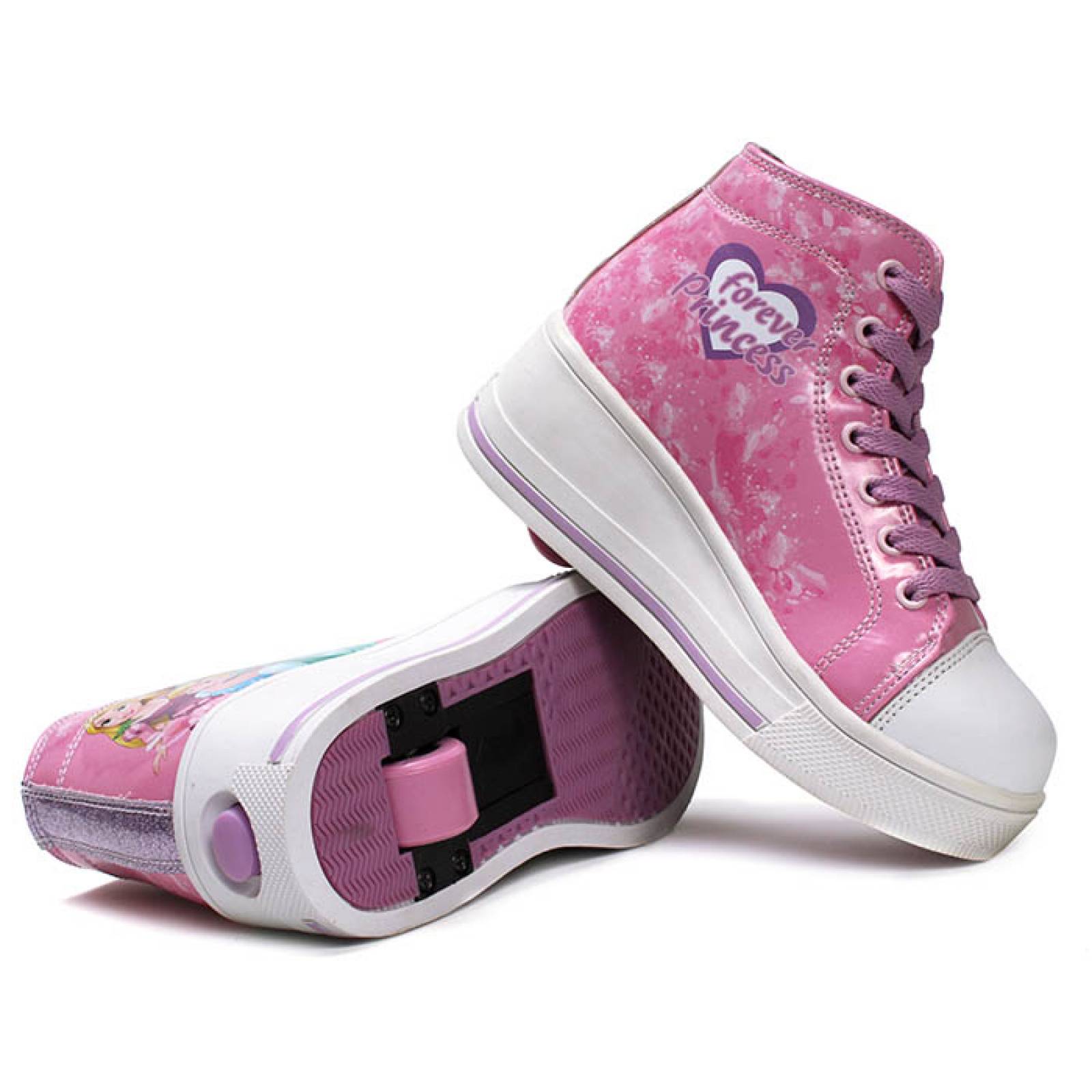 tenis patin para niña princesas dya-62174 rosa