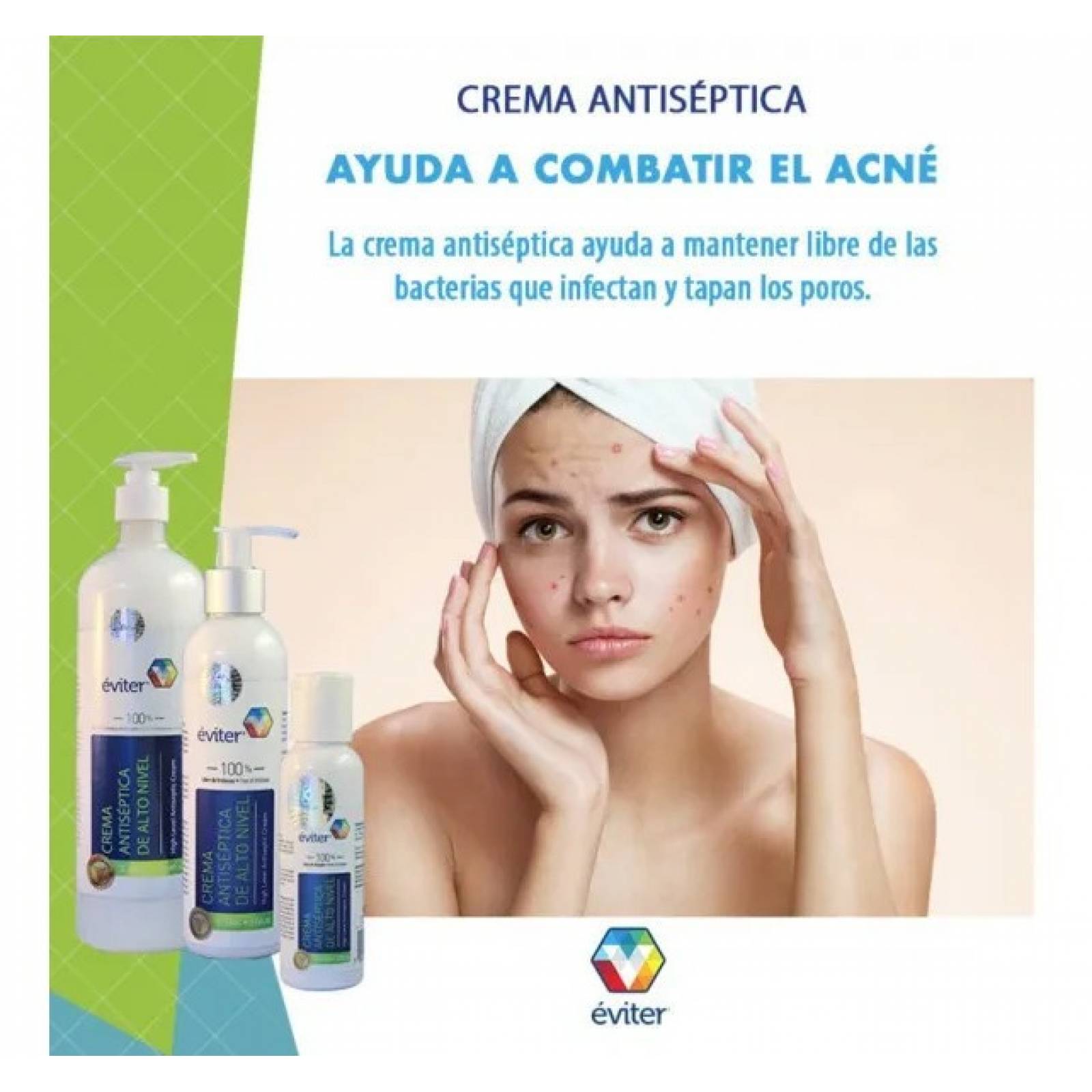 Combo Spray Desinfectante + Crema Antiseptica Eviter 900 Ml