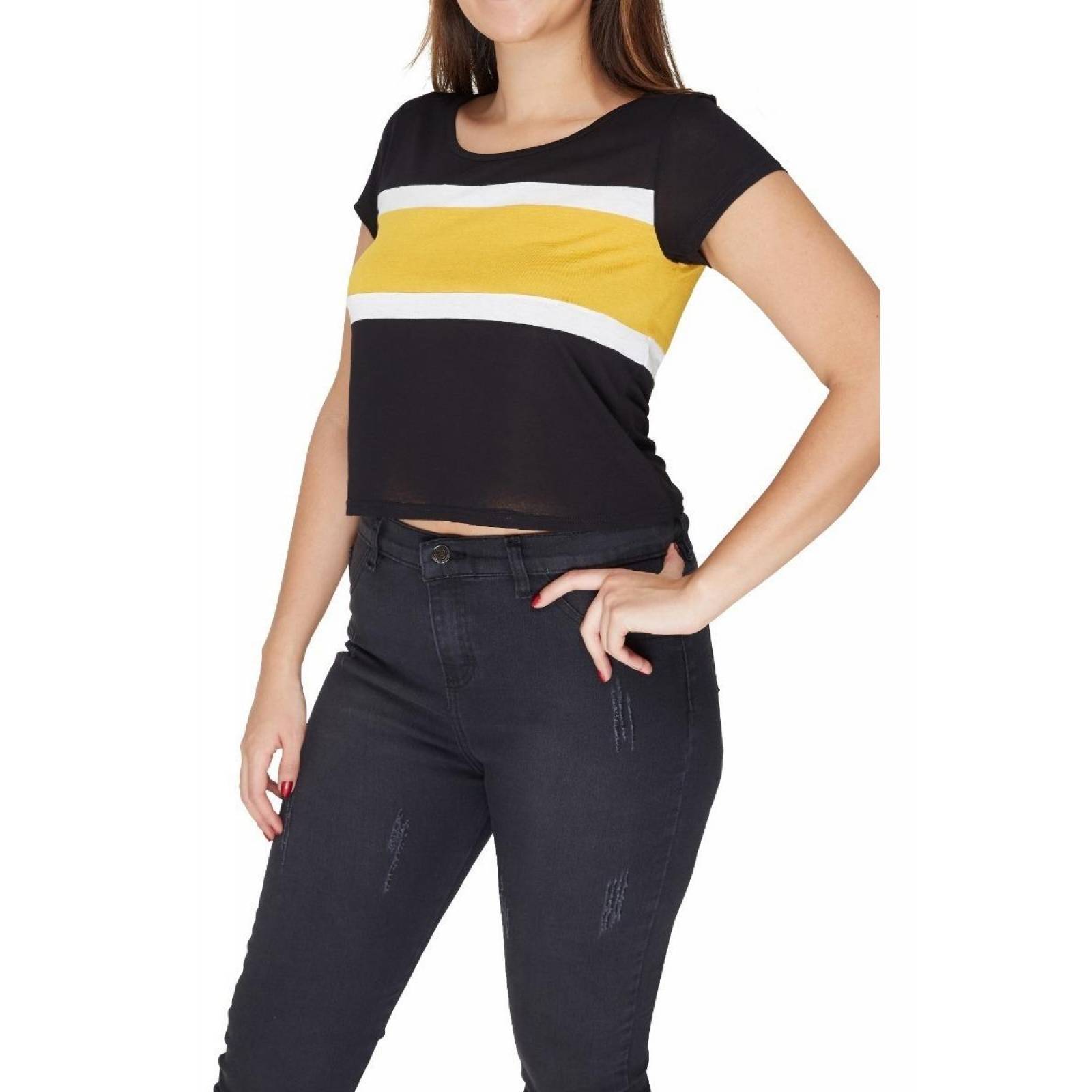 Playera De Mujer American Wear Franjas Moda Cool