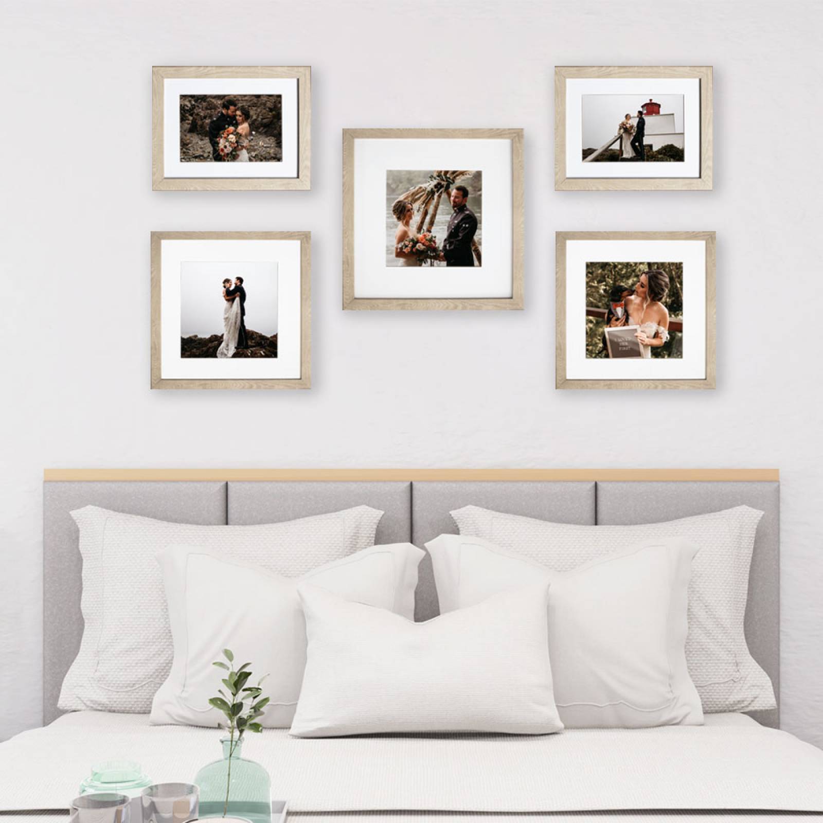 Set de 5 Marcos para fotografias PASPARTU FRAMES con Marco Color Maple ...