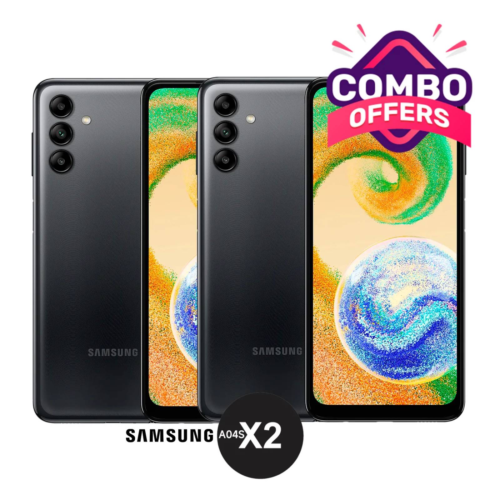 Combo de Dos Celulares Samsung A04S 64GB 4GB Ram Pantalla de 6 5 Negro
