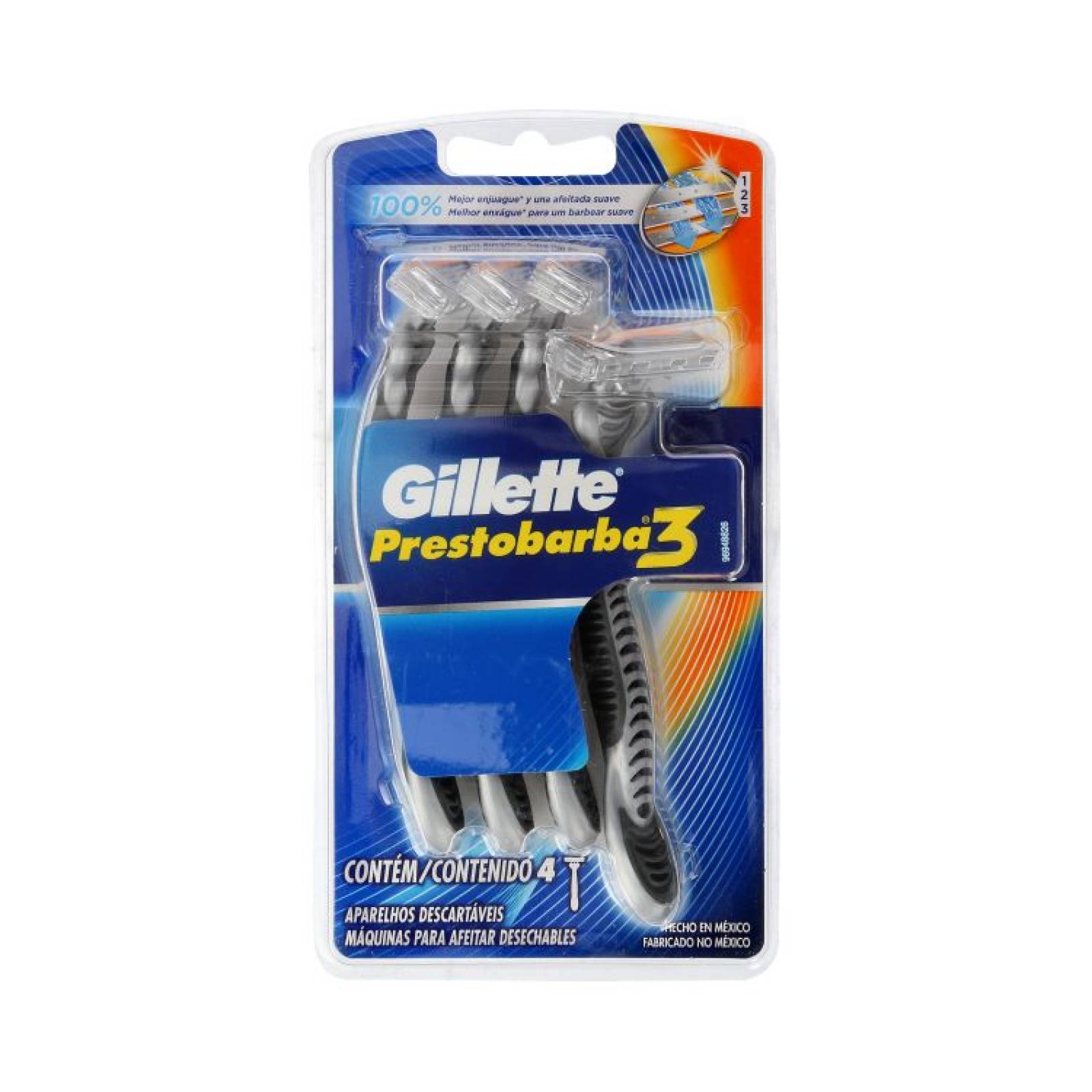 Gillette T Prestobarba 3 Piel Sensible C/4 Pza Rastrillo 1 B