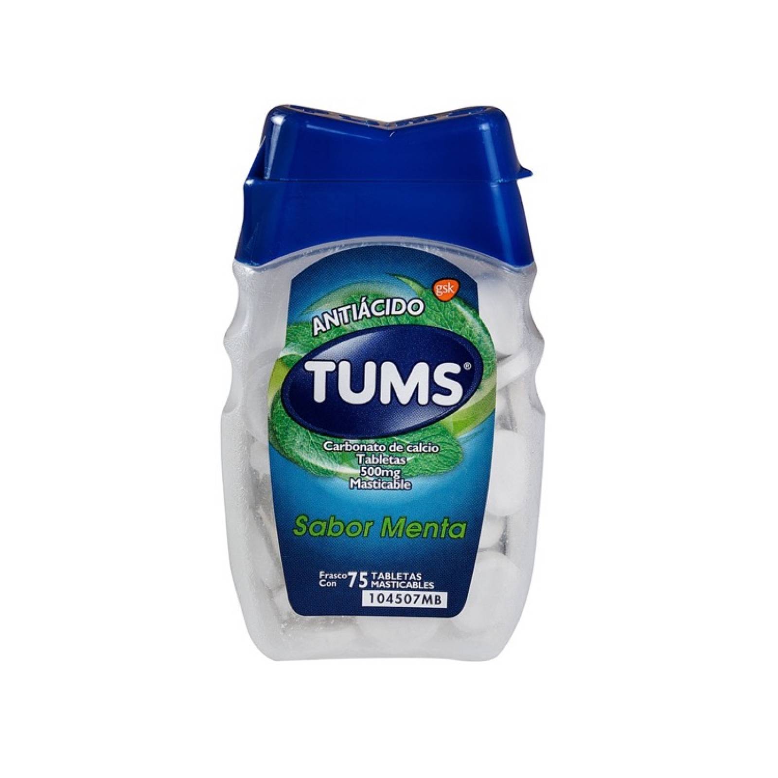 Tums Sabor Menta Caja 75 Tabletas