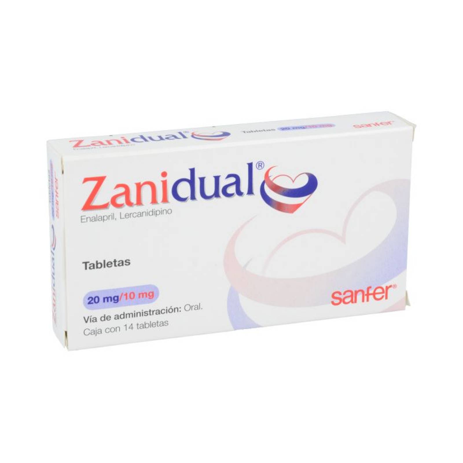 Zanidual 20/10 Mg 1 Caja 14 Tabletas