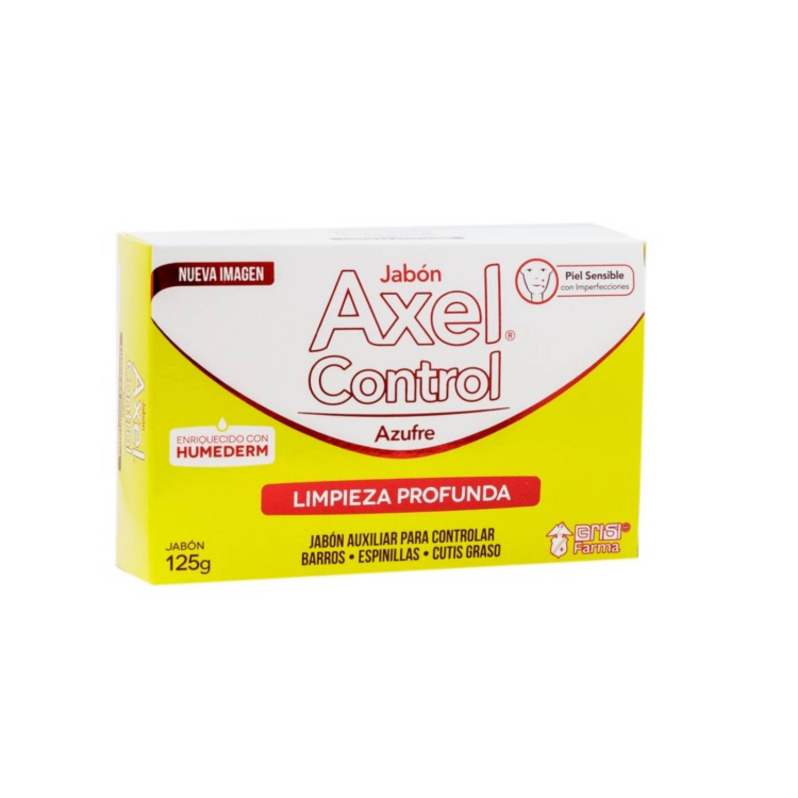 Jabón Axel Control Azufre Caja Con Barra Con 125 G